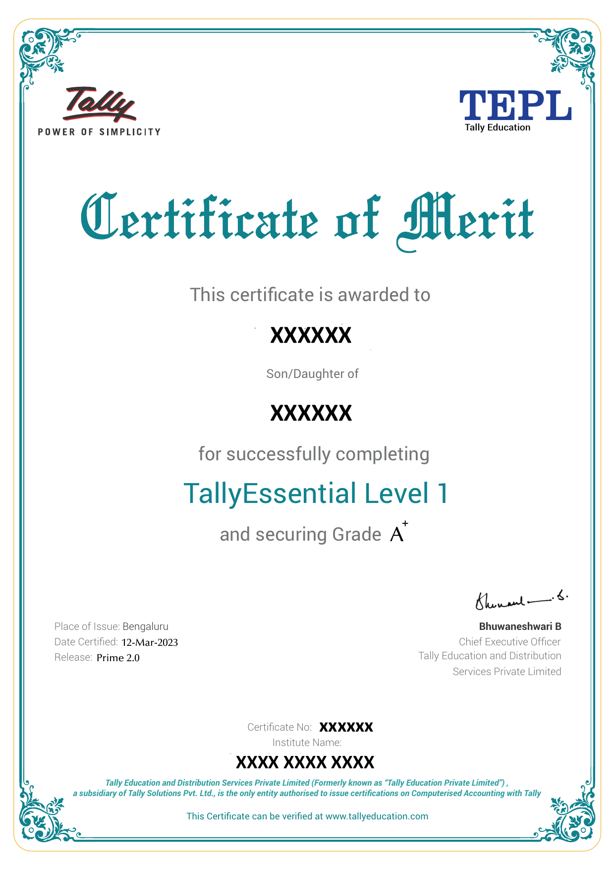 Tally Course Certification | Enrol Today | Manal Pro Tech